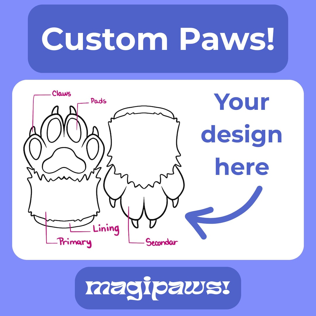 Custom Paws Fursuit Paws Customized Personalized Black Furry Hand Paws ...