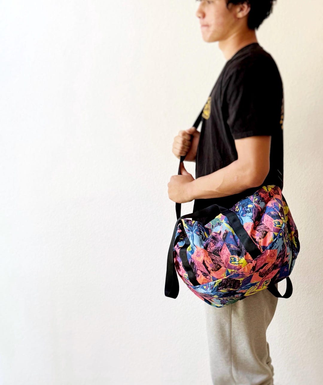 90s Abstract Duffle Bag: Colorful Retro Gym Travel Bag - Etsy