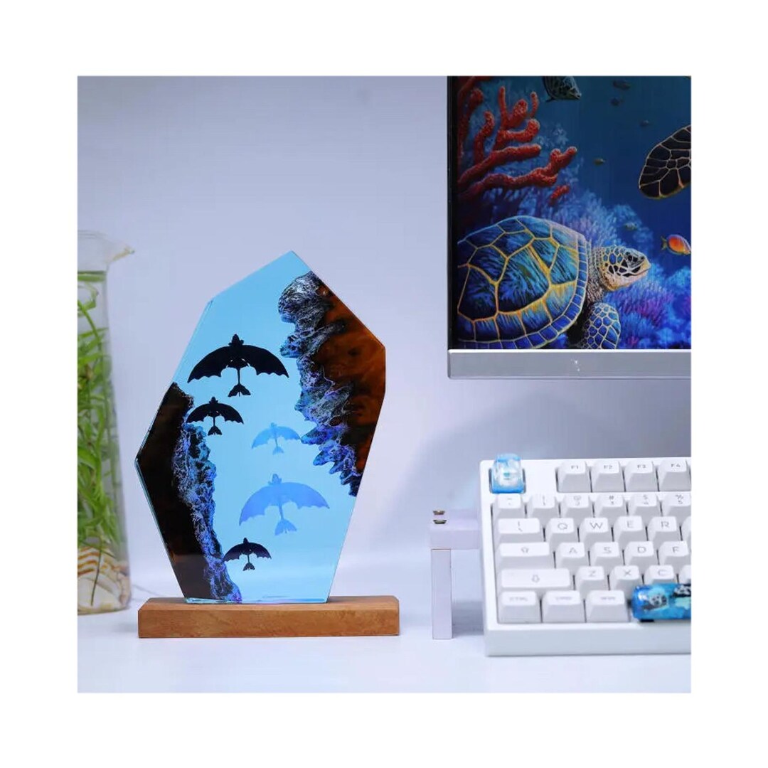 Toothless Night Lights, Toothless and Light Fury Epoxy Lamp Table Lamp ...