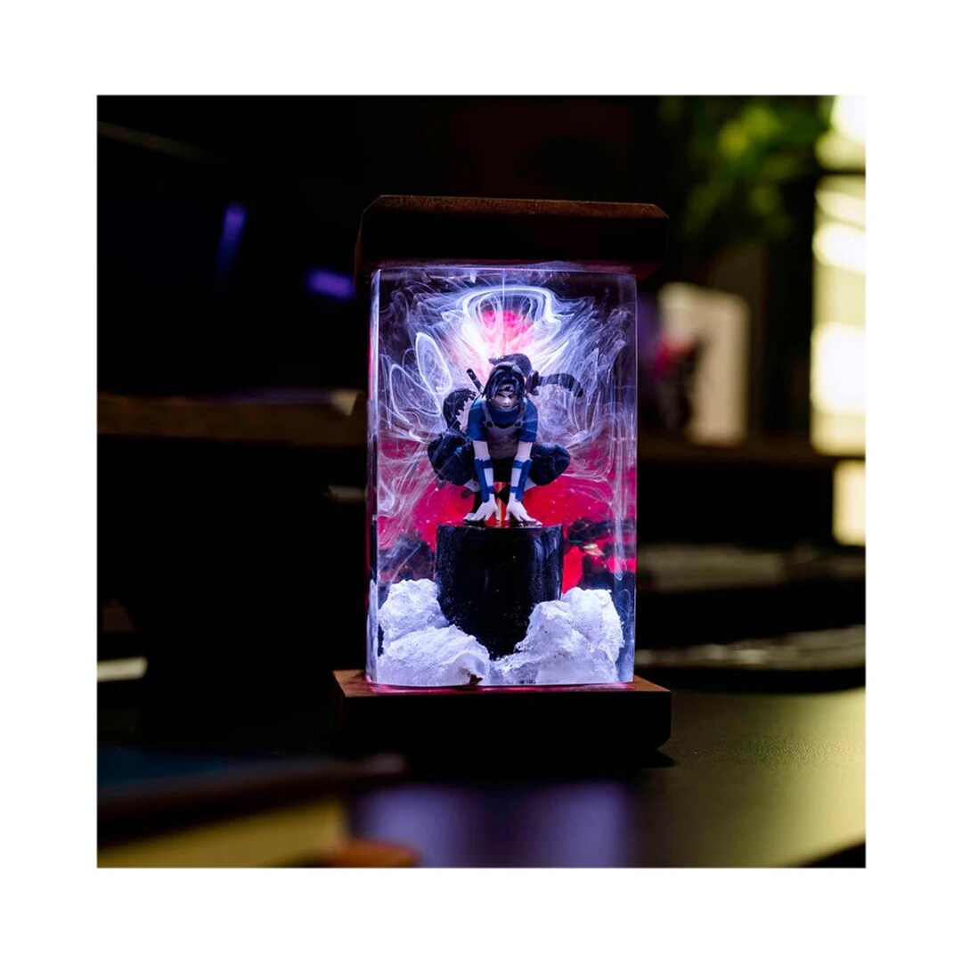 Sasuke Uchiha Naruto Lamp, Epoxy Resin Lamp, Gift for Him, Anime Gift ...