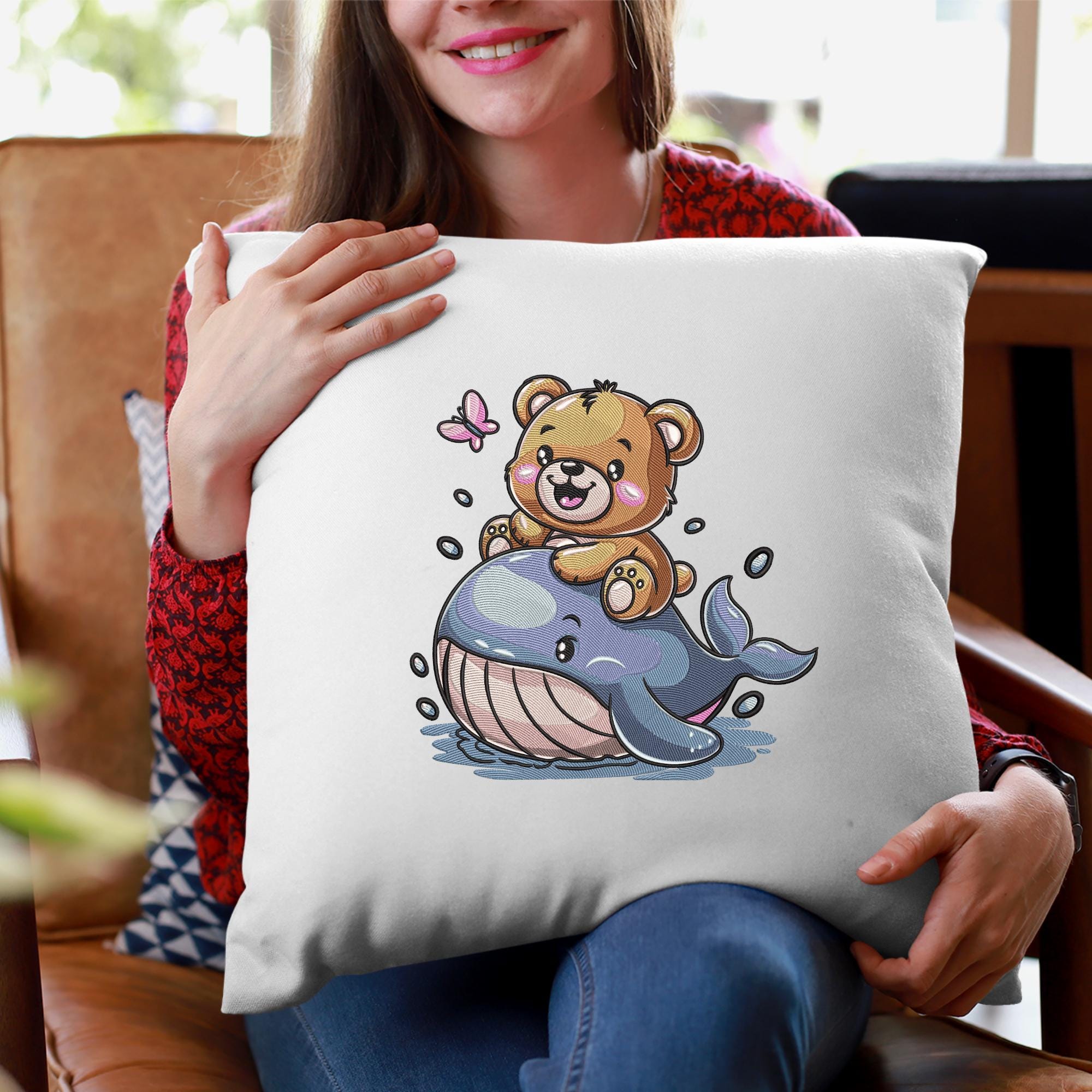 Teddy Bear With Whale Embroidery Design, Baby Animal Machine Embroidery ...
