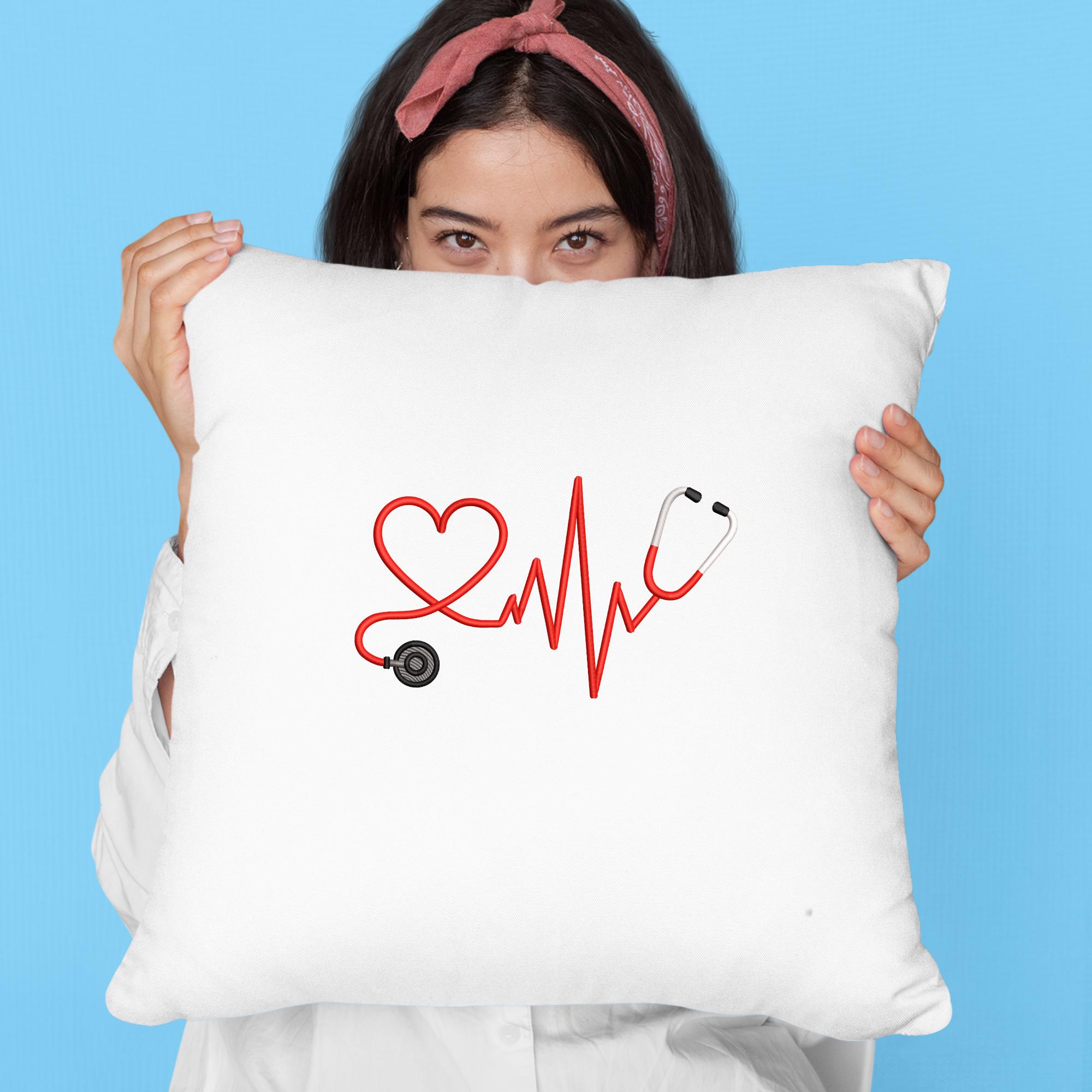 Heartbeat Love Stethoscope Embroidery Design, Medical Theme Machine ...
