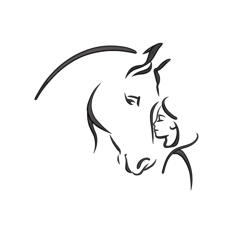 Horse Embroidery Line Art - Etsy