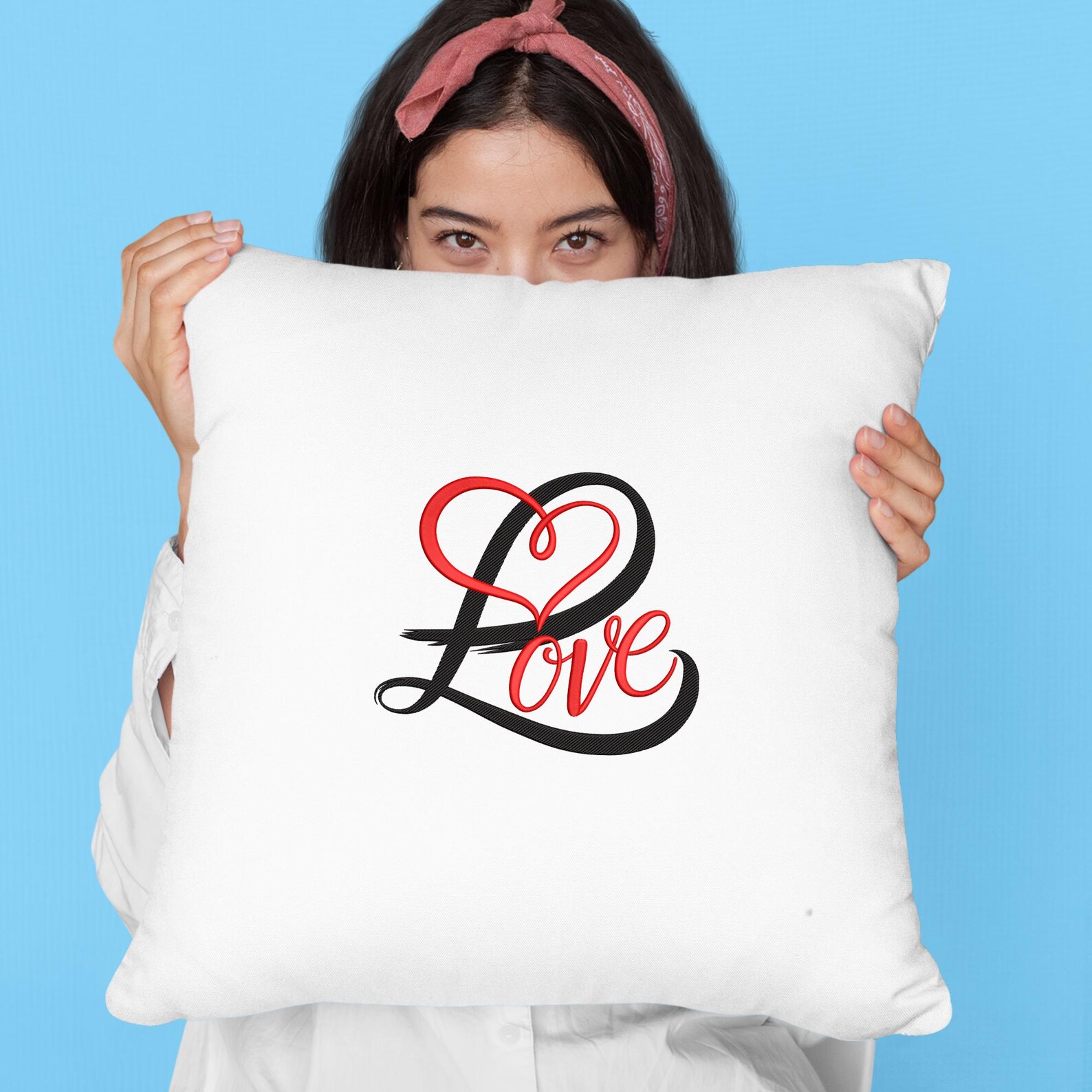 Love Heart Script Embroidery Design, Romantic Typography Machine ...