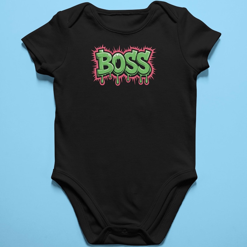 Boss Dripping Graffiti Embroidery Design, Bold Street Style Text ...