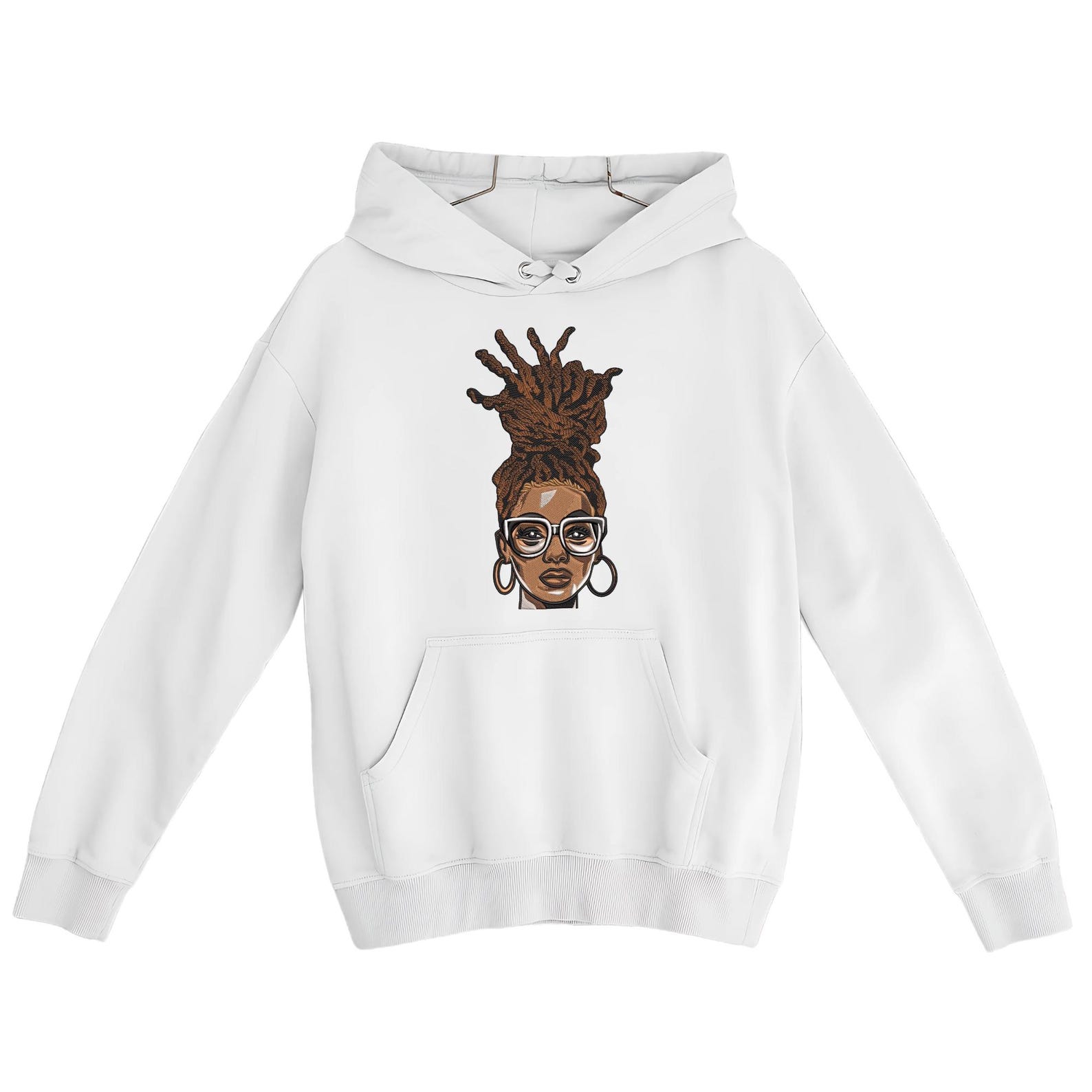 Afro Women Hair Embroidery Design, Afro Messy Bun Machine Embroidery ...