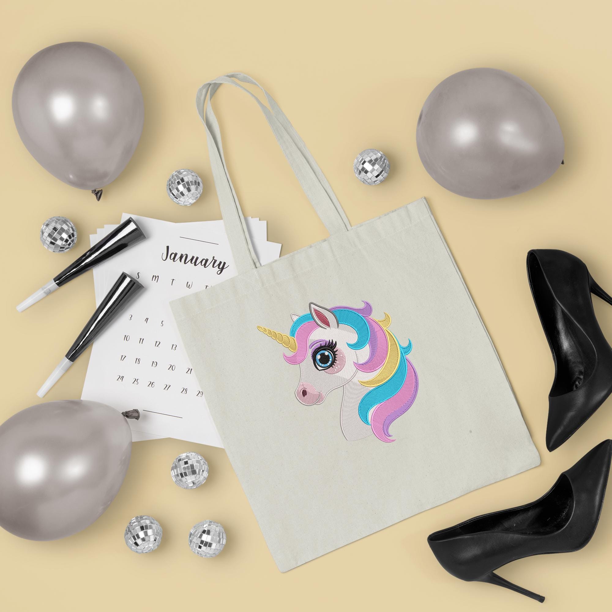Kawaii Unicorn Girl Embroidery Design, Magical Head Style Machine ...