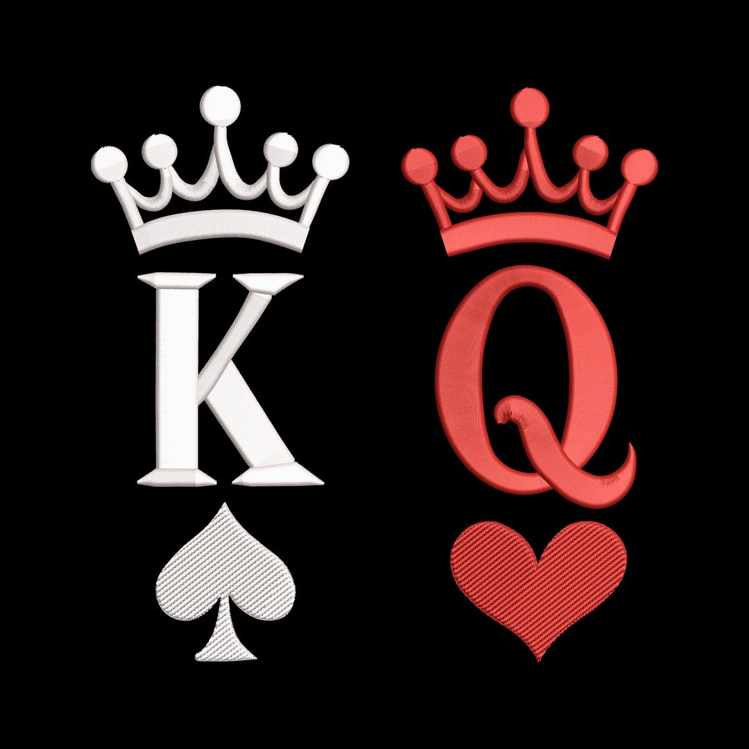 King and Queen Crown Letter Embroidery Design, Letter Embroidery ...