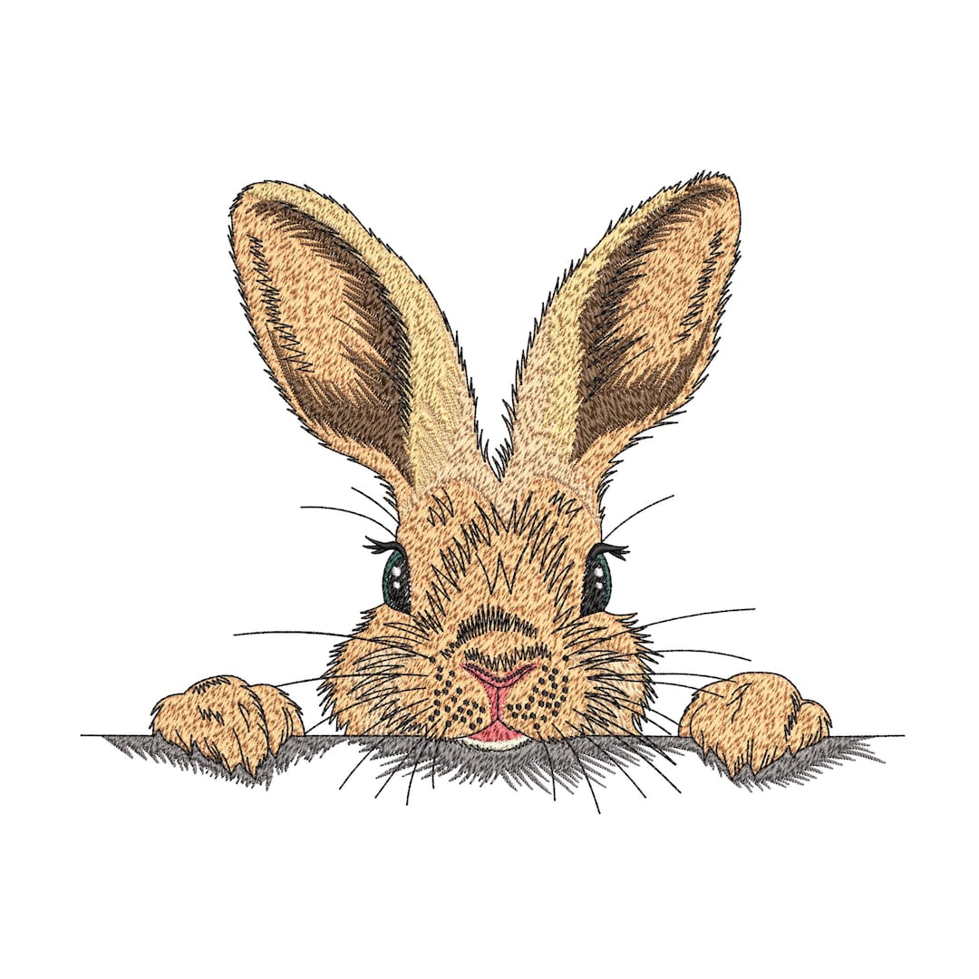 Rabbit Embroidery Pattern for Easter and Spring Design, Bunny Face ...