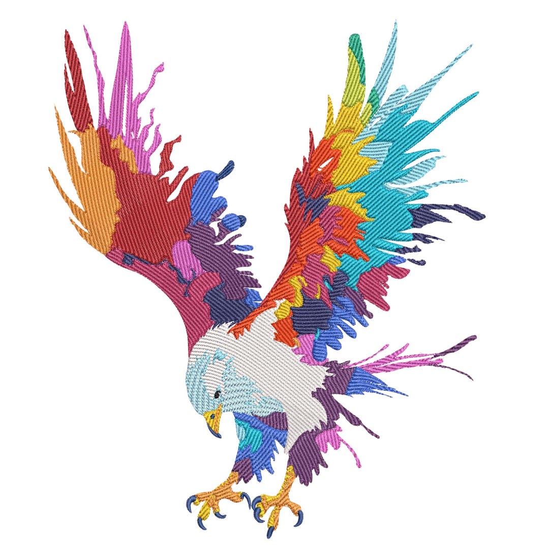 Colorful Eagle Embroidery Design, Bird Eagle Embroidery Machine File ...