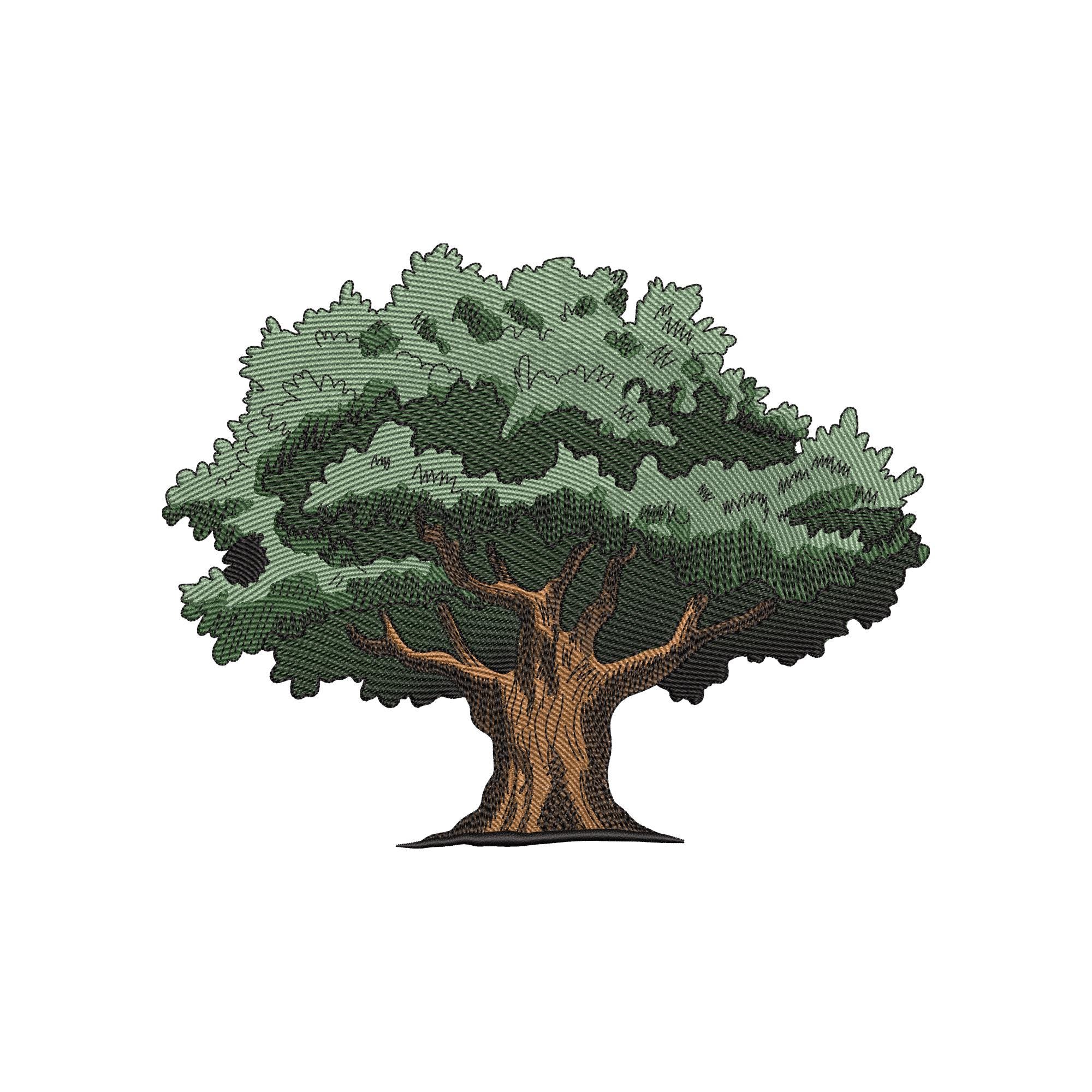 Big Shady Tree Embroidery Design, Nature Forest Machine Embroidery File ...