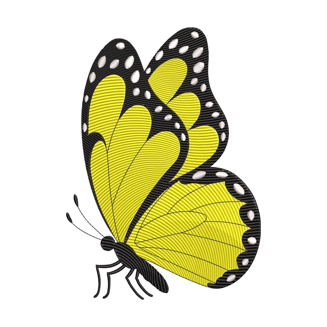 Yellow Butterfly Embroidery Design, Elegant Butterflies Machine ...