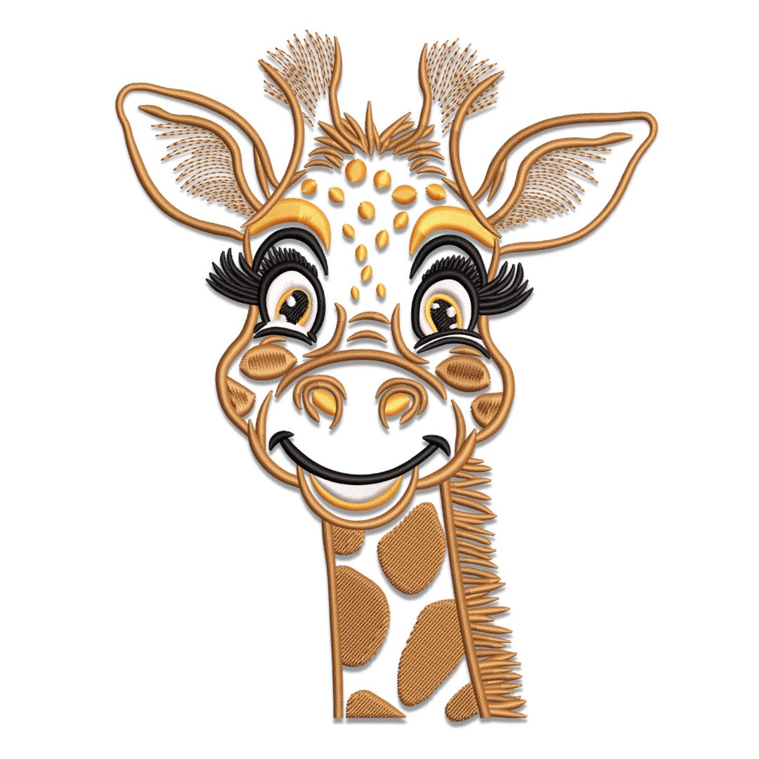 Giraffe Machine Embroidery Design, Woodland Animals Machine Embroidery ...