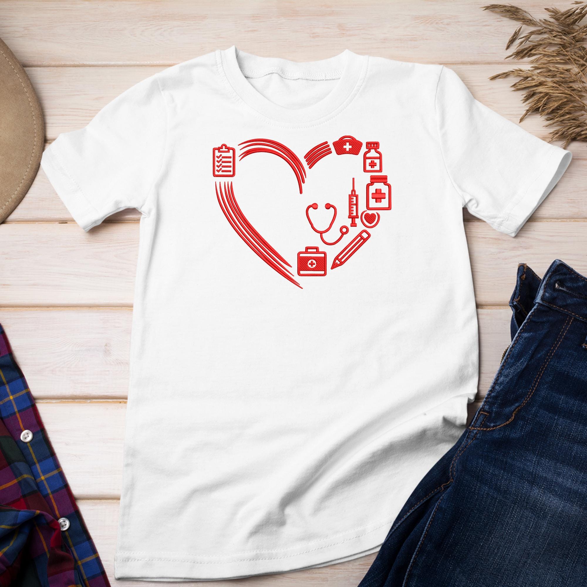 Medical Heart Embroidery Design, Nurse Doctor Love Machine Embroidery ...
