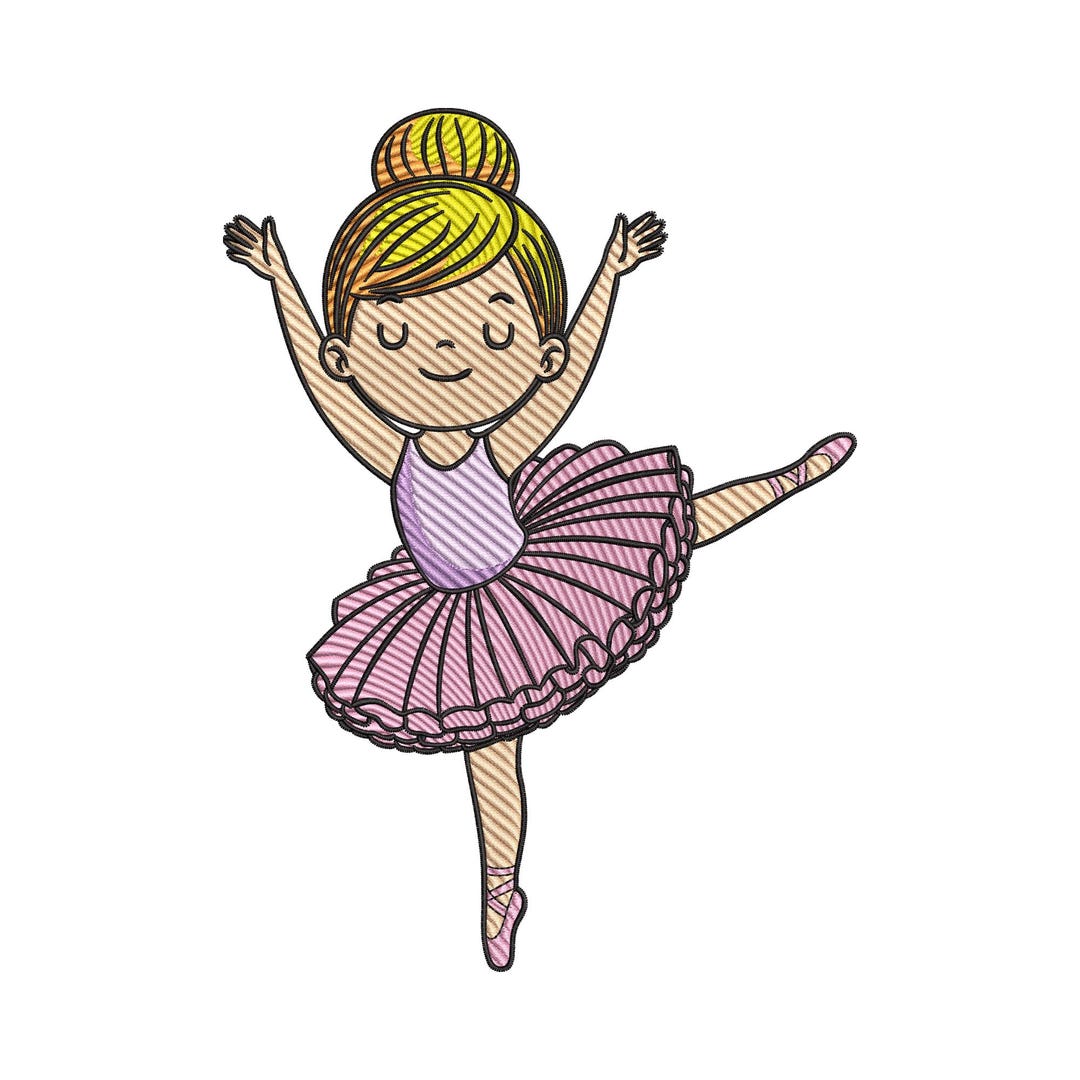 Ballerina Girl Embroidery Design, Kids Dancing Ballet Daughter Machine ...