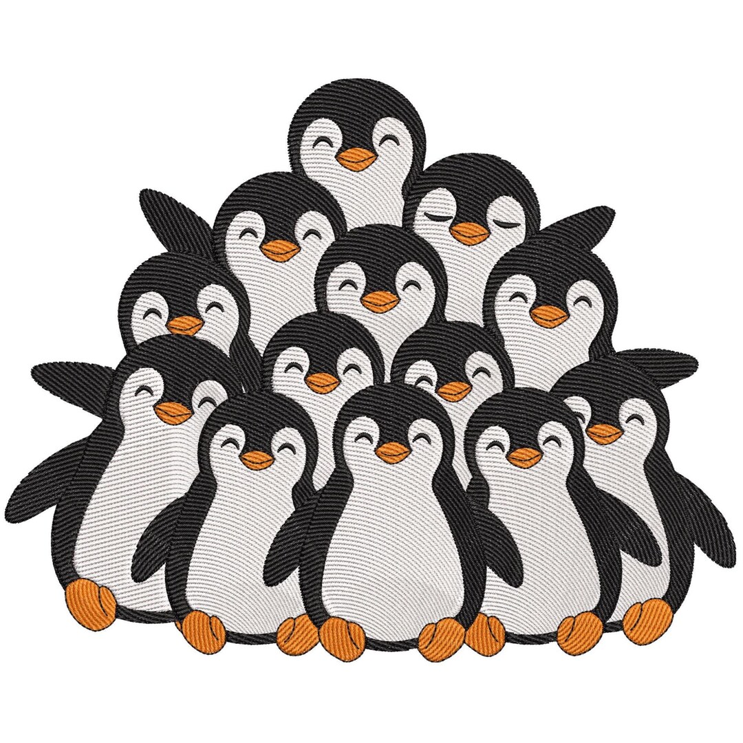 Little Penguins Machine Embroidery Design, Animals Embroidery Design ...