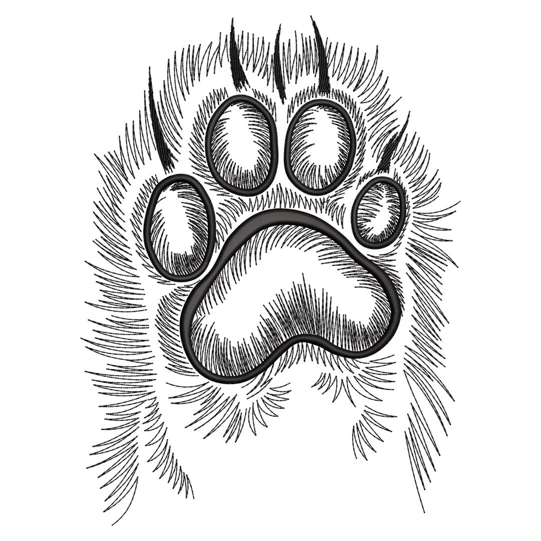 Paw Print Embroidery Design, Furry Pet Animal Machine Embroidery File ...