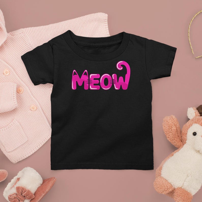 Meow Cat Word Embroidery Design, Baby Kitty Text Machine Embroidery ...