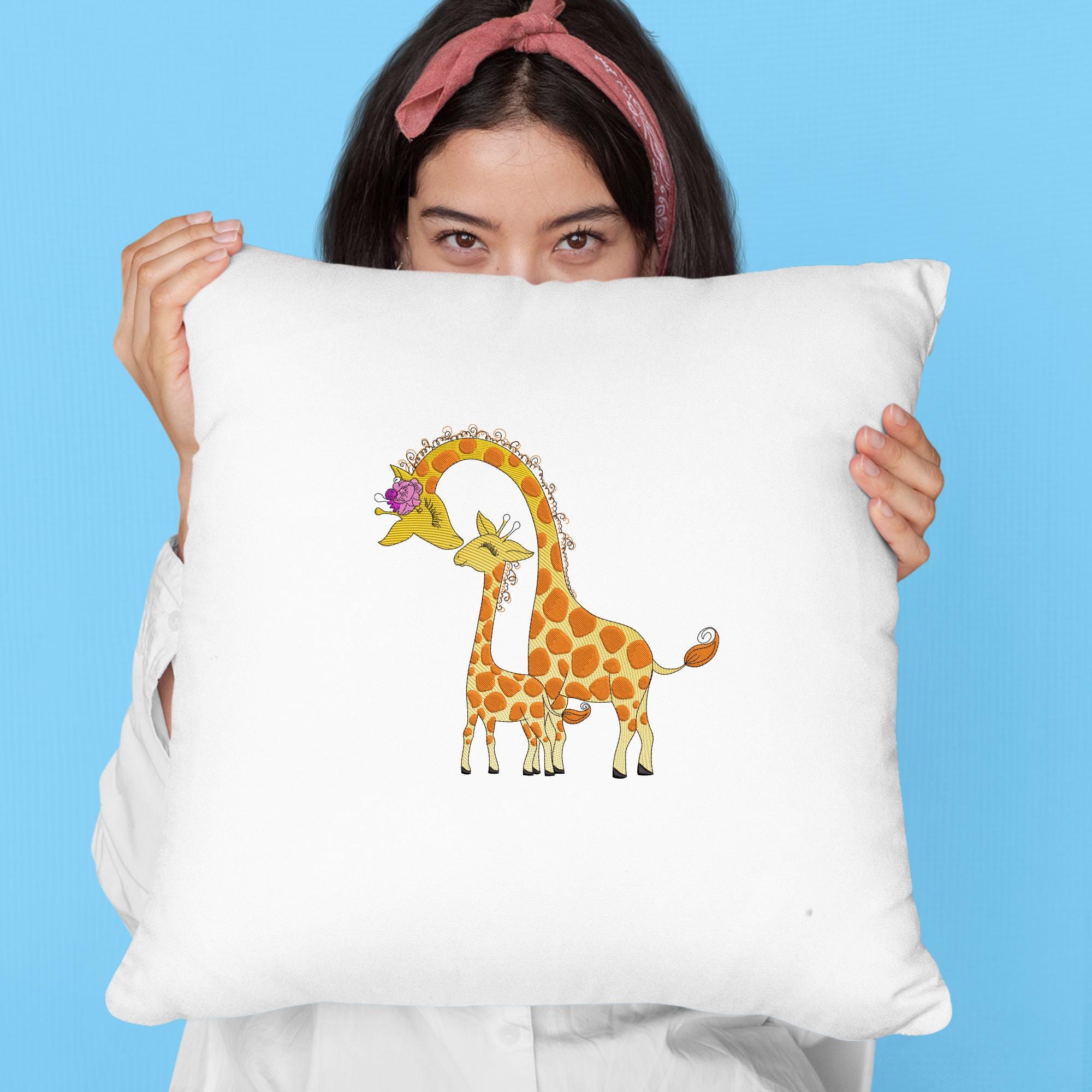 Mother and Baby Giraffe Embroidery Design, Animal Family Pattern ...