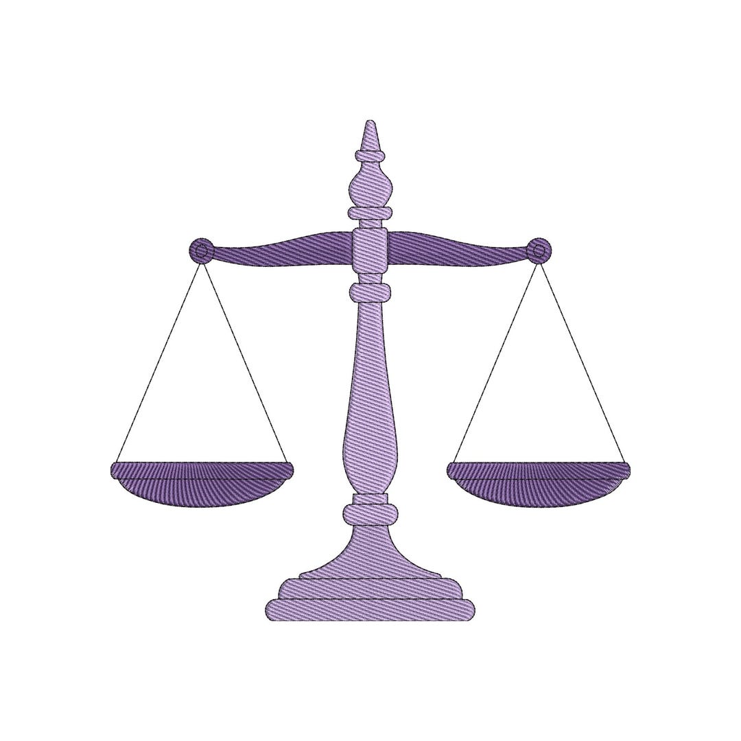 Scales of Justice Embroidery Design, Legal Symbol Balance Machine ...