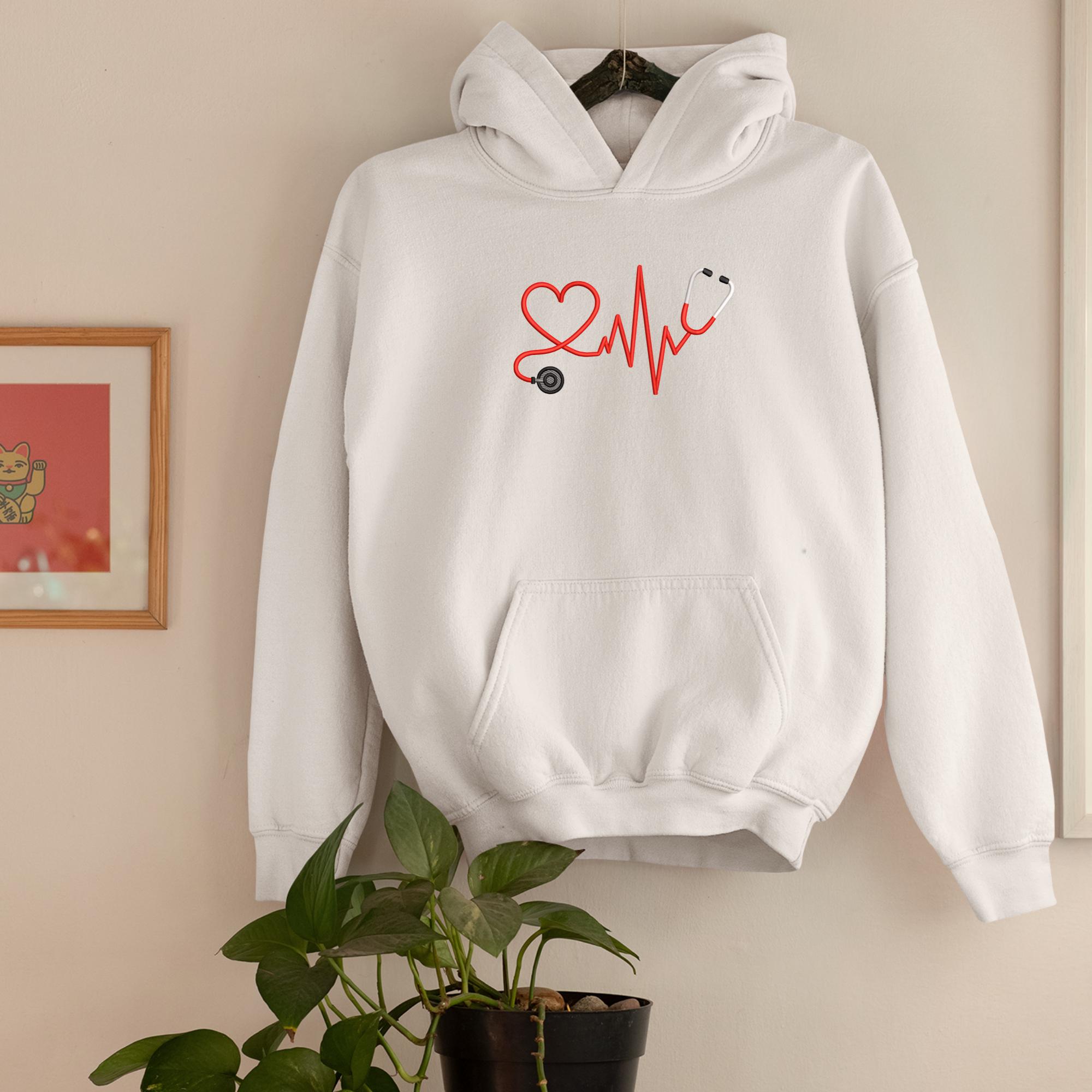 Heartbeat Love Stethoscope Embroidery Design, Medical Theme Machine ...