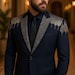 Navy Blue Suit: Silver Embroidered Luxury Wedding Tuxedo - Etsy