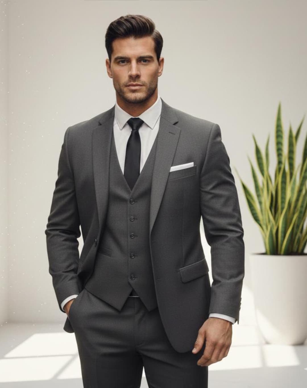 Custom Tailored Grey Suit | Classic Wedding Suit, Formal Blazer Pants ...