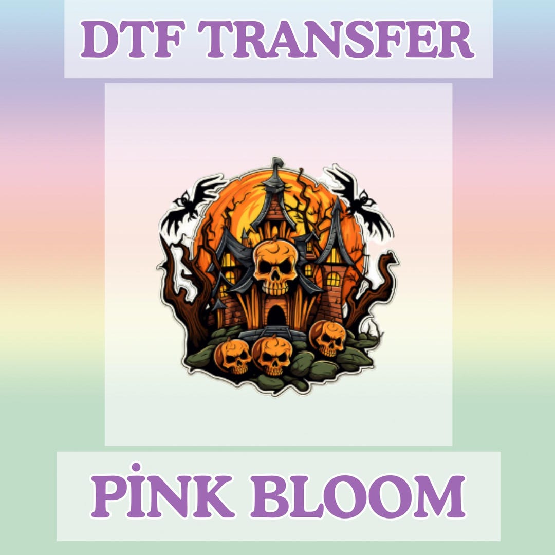 Halloween Haunted House DTF Transfer: Spooky Gothic Horror Shirt Print ...
