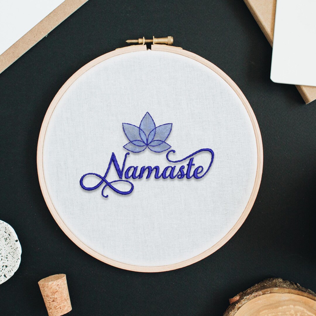 Namaste Light | Sacred Greeting Embroidery Design Set - Etsy