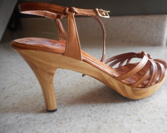 Wood platform shoes | Etsy