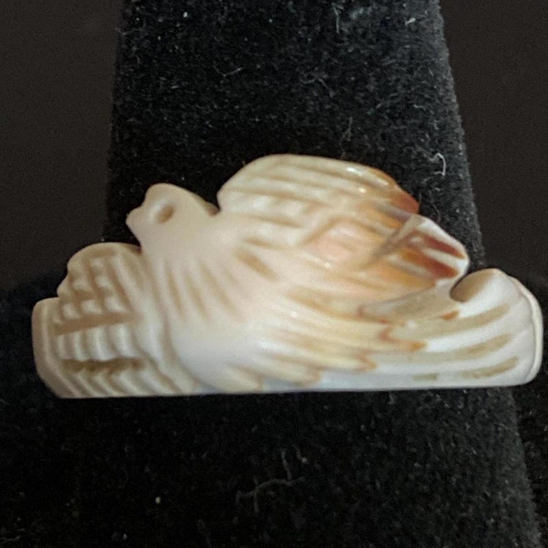 Carved Shell Ring - Etsy