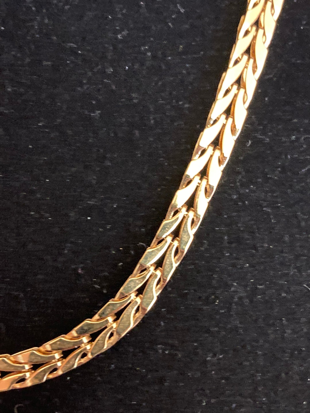 Vintage Monet Gold Tone Flattened Fox Tail Chain Choker Necklace - Etsy