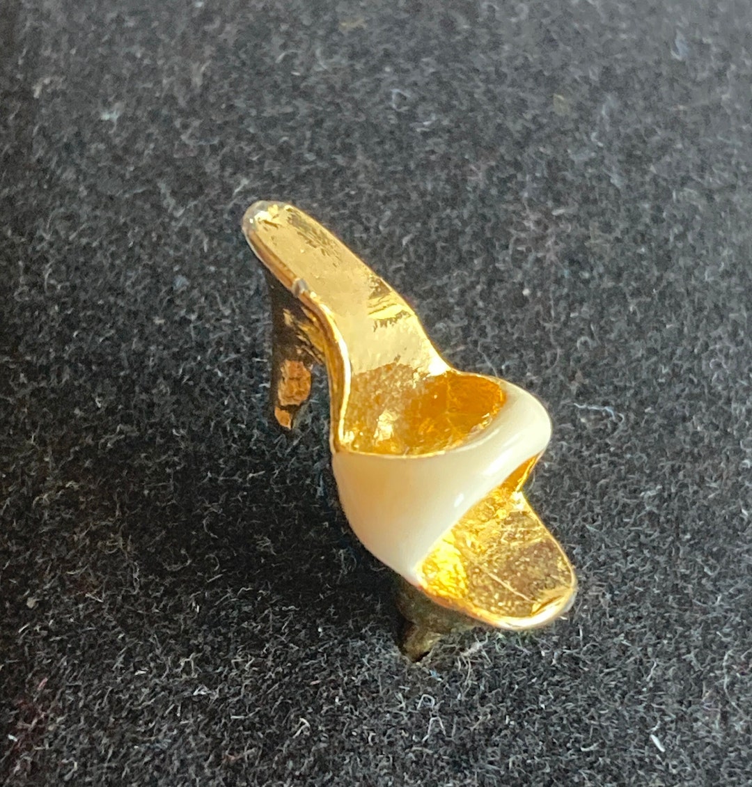 Barbie High Heel Sandal Shoe Lapel Pin, Gold Tone With White - Etsy
