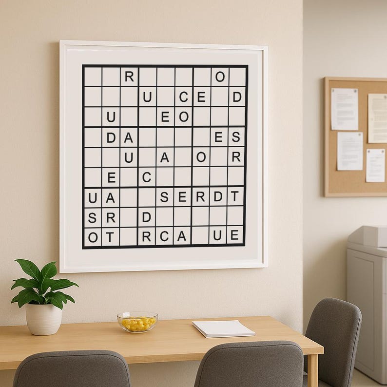 Framed EDUCATORS Word Sudoku Art Print • Teacher Classroom Decor End of ...