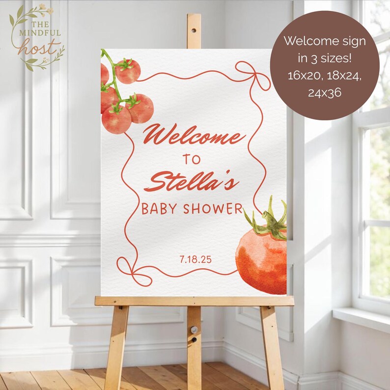 Tomato Baby Shower Invitation Bundle, Editable Templates, Invitation ...
