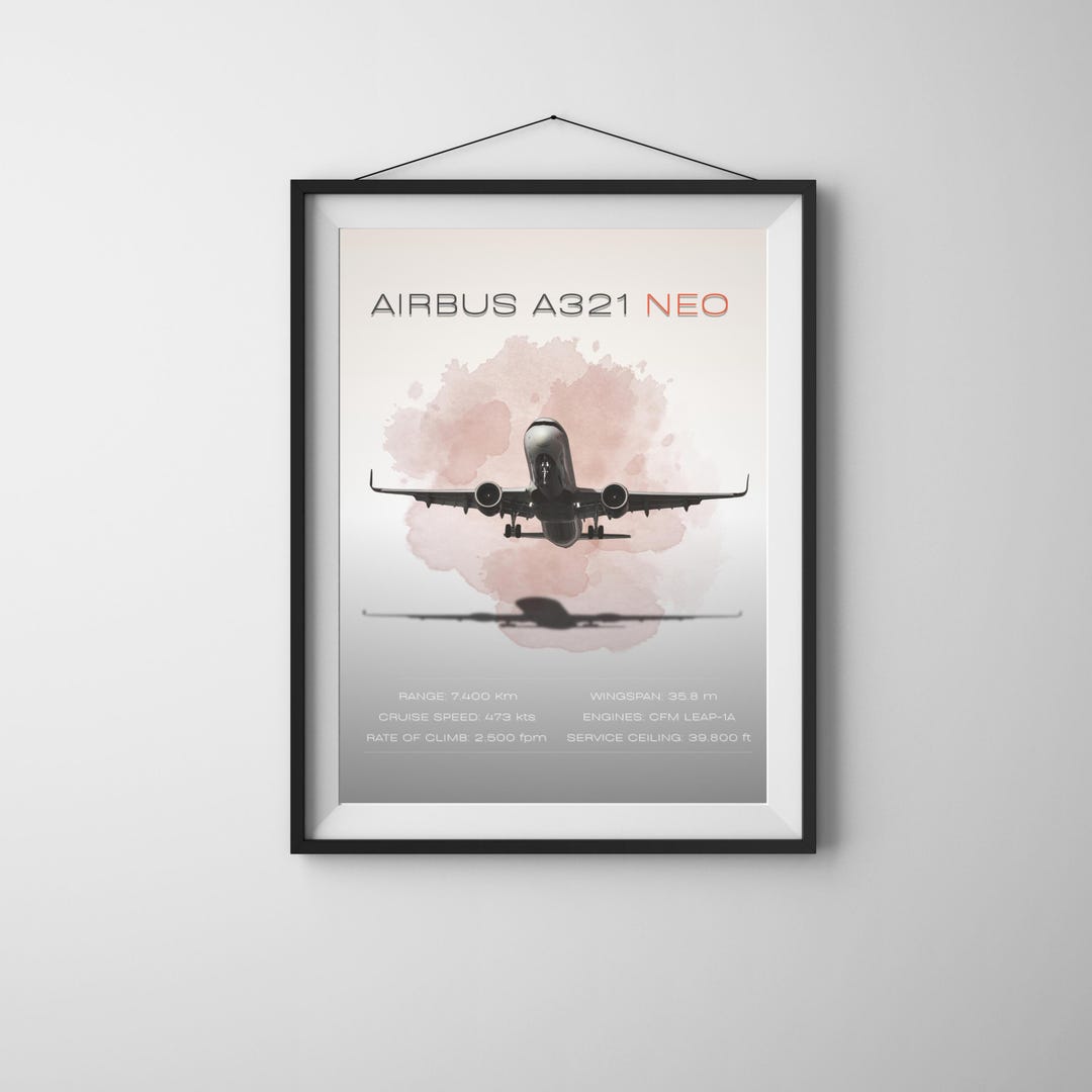 Airbus A321 NEO | Modern Aircraft Specification Poster – Digital ...