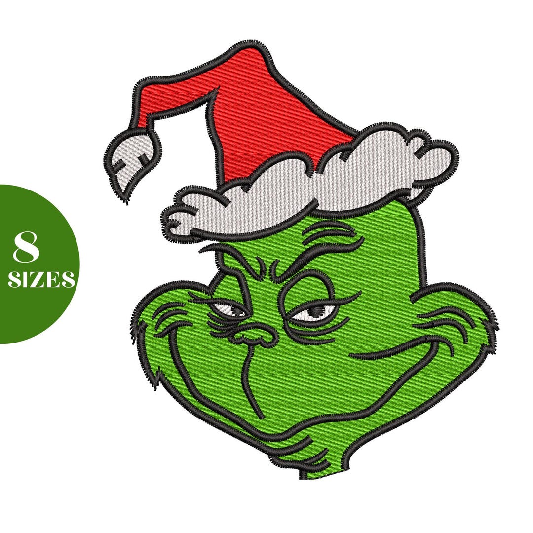 Grinch Embroidery Design, Funny Christmas Embroidery File, Grinch Face ...