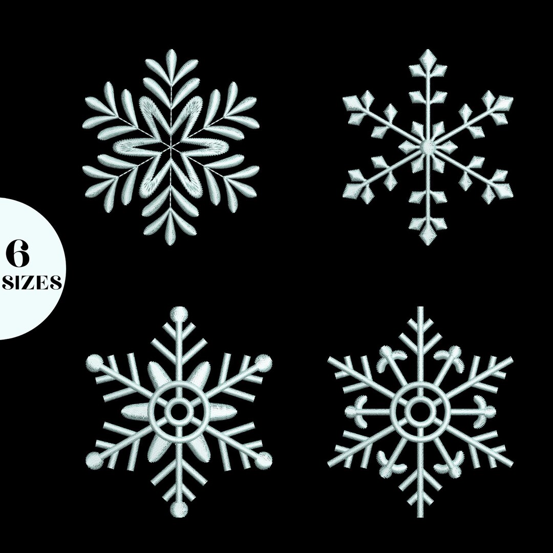 Snowflakes Machine Embroidery Pattern, Winter Designs (instant Download ...