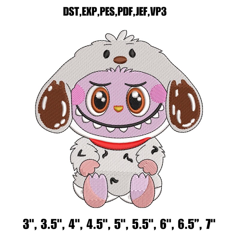 Labubu Embroidery Design, Cute Cartoon Character Embroidery, Labubu ...