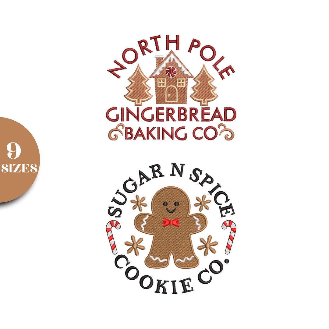 Gingerbread Baking Co Embroidery Design | Christmas Cookie (digital ...