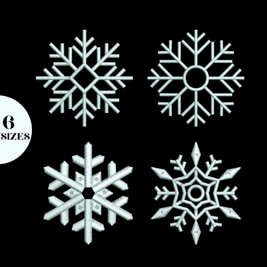 Snowflakes Machine Embroidery Pattern, Winter Designs (instant Download ...
