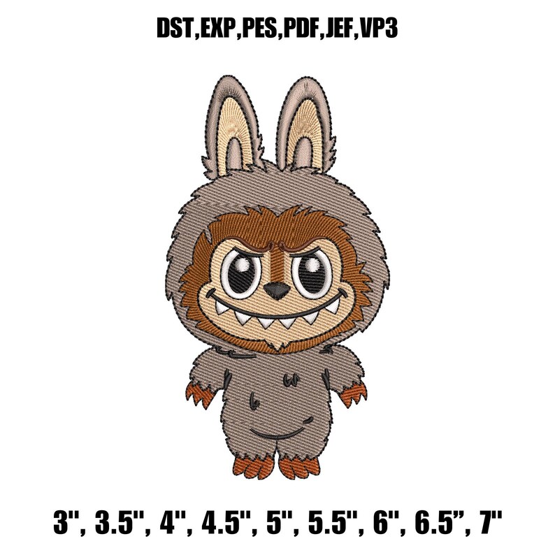 Labubu Embroidery Bundle, LABUBU Cute Cartoon Character Embroidery ...