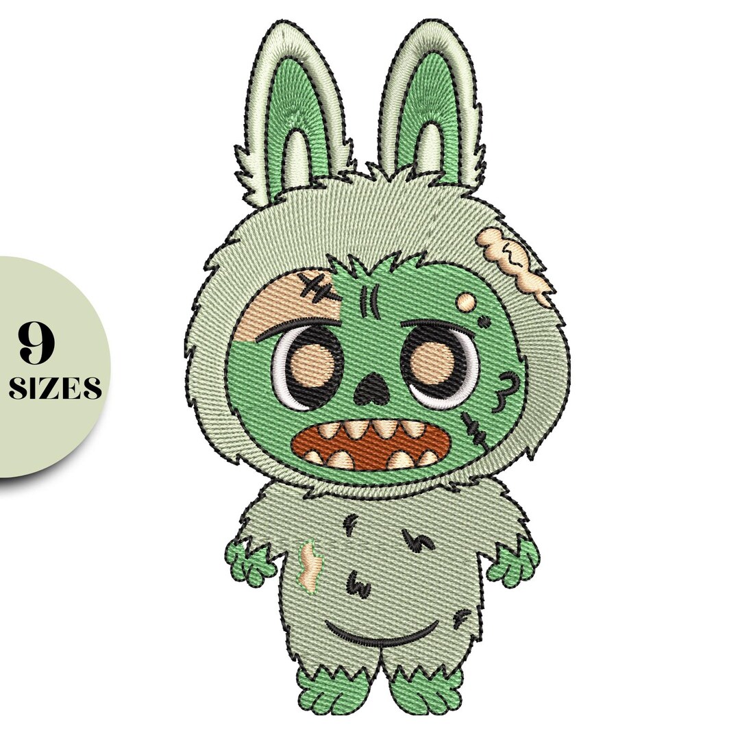 Labubu Monster Embroidery Designs: Cartoon Character Pattern (9 Sizes ...