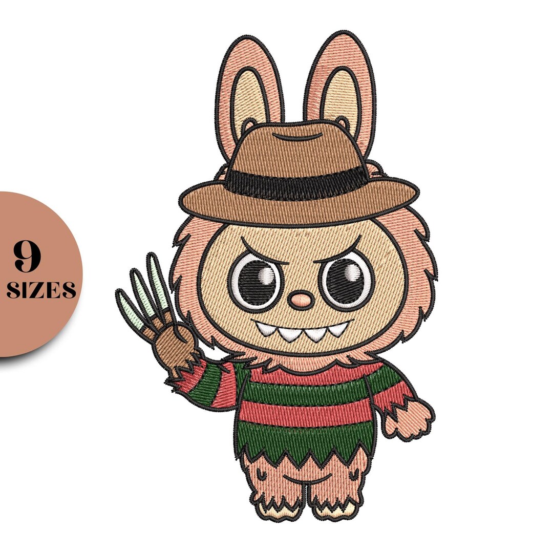 Labubu Embroidery Design, Cute Cartoon Character Embroidery, Labubu ...