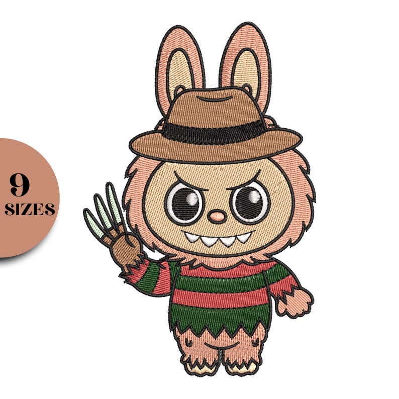 Labubu Embroidery Design, Cute Cartoon Character Embroidery, Labubu ...