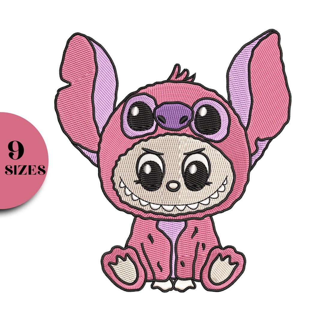 Labubu in Cute Stitch Costume Embroidery Design – Labubu Embroidery ...