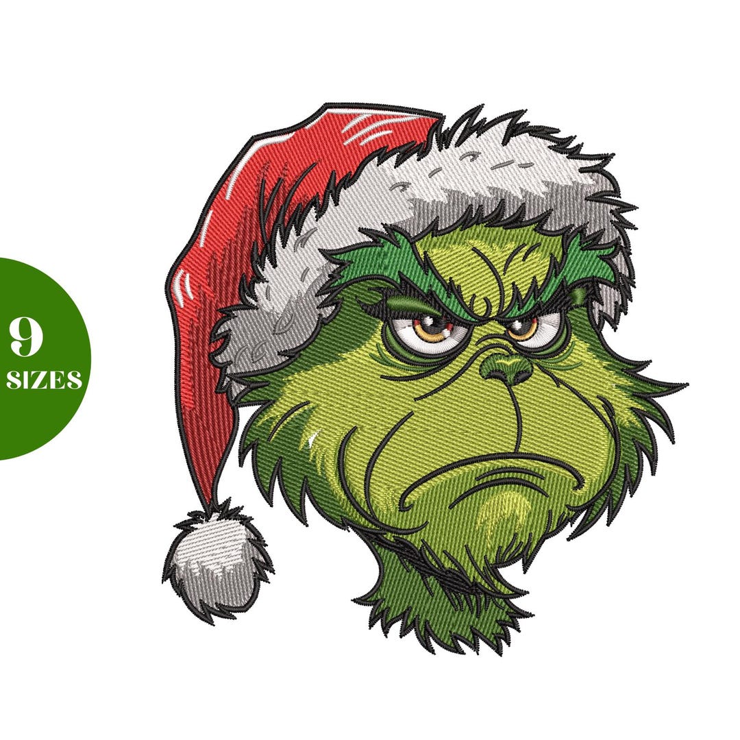 Grinch Embroidery Design Bundle: Christmas Patterns, 9 Sizes (instant ...