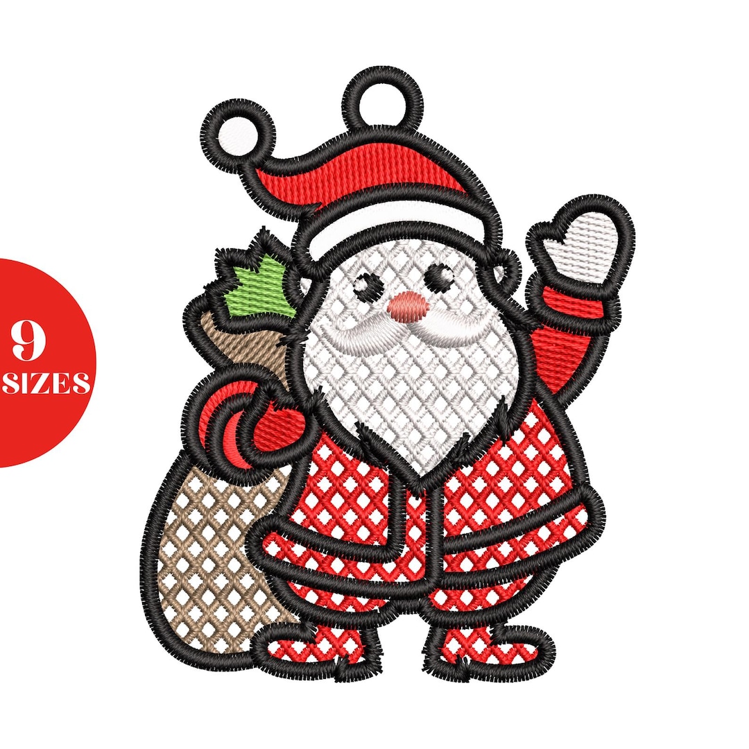FSL Christmas Ornament, Santa Machine Embroidery Designs, Santa Claus ...