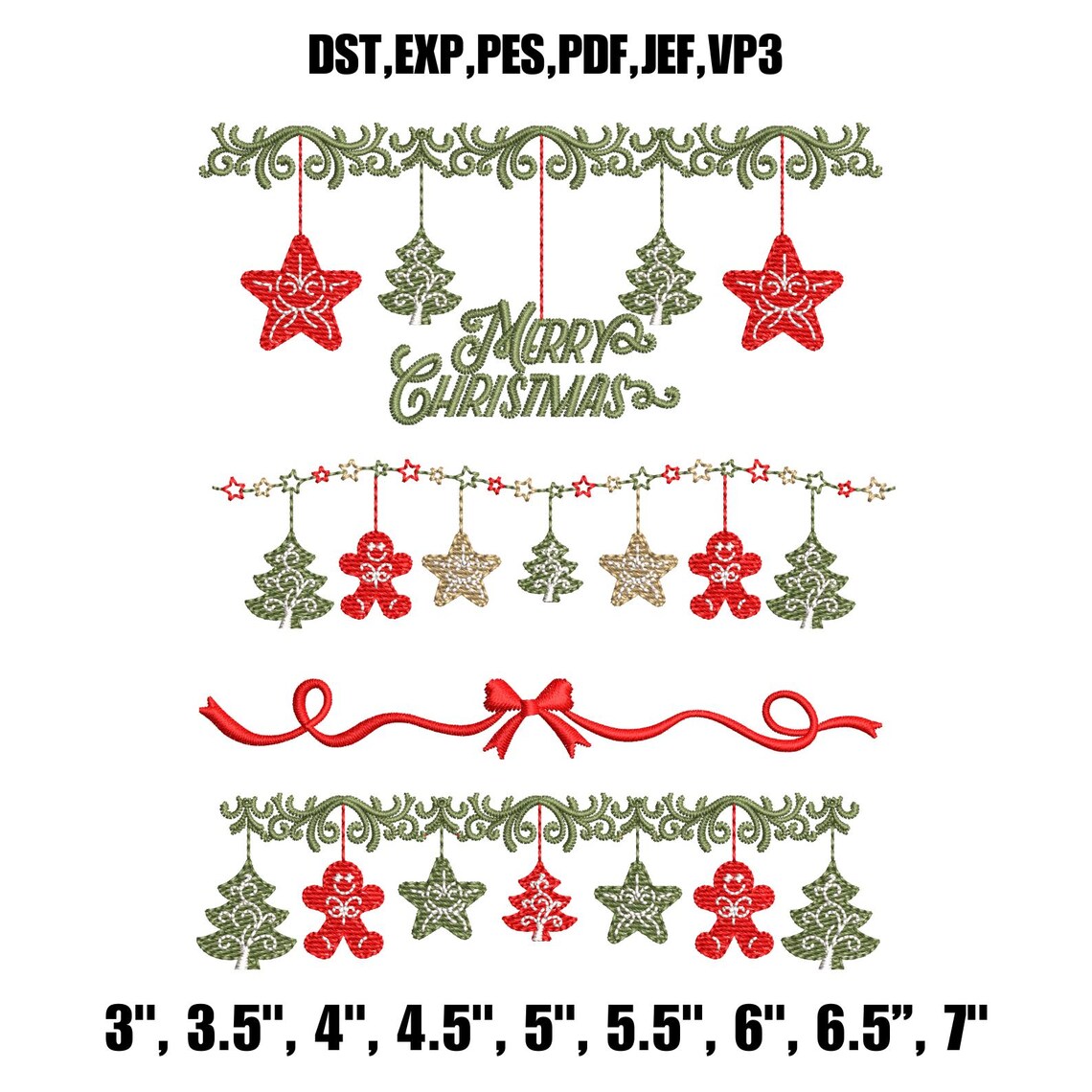 Christmas Border Embroidery Design | Merry Christmas Border Machine ...