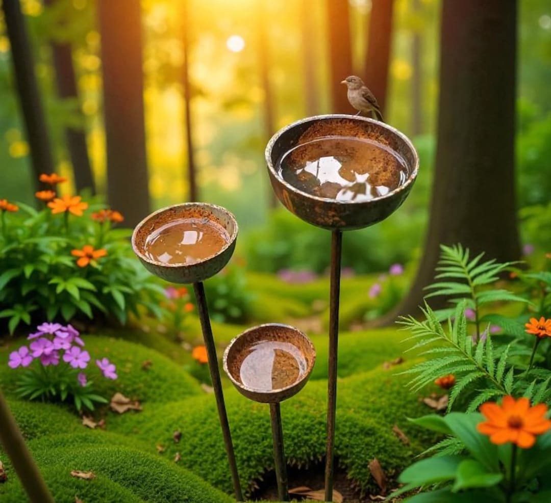 Handcrafted Rustic Iron Garden Bowls – Outdoor Metal Art, Farmhouse ...